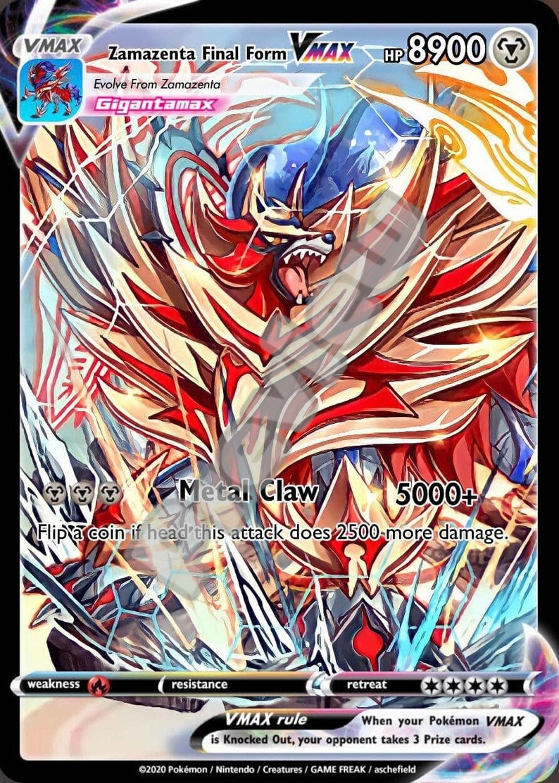 Zamazenta Vmax Gx Ex Vstar Ash Ketchum Gx Pokemon Card - Etsy