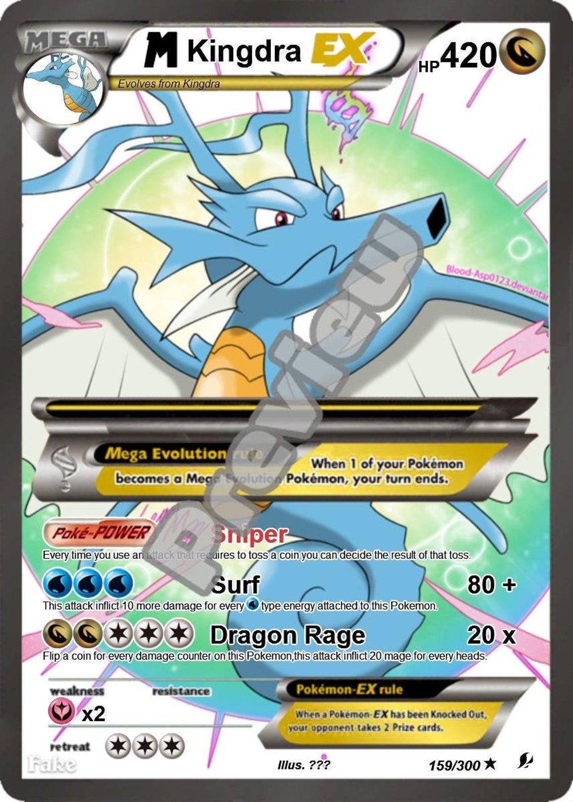 M Kingdra Ex Pokemon Card - Etsy