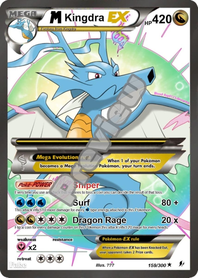 M Kingdra Ex Pokemon Card - Etsy