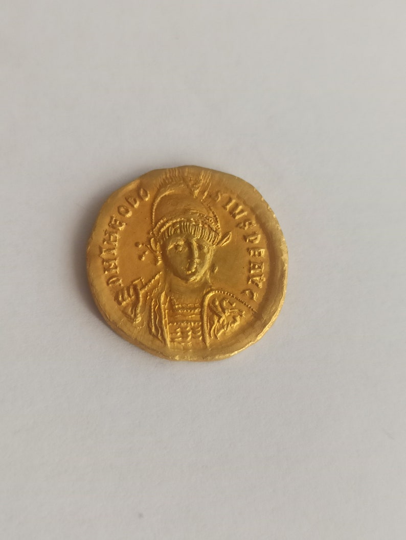 Fine Ancient Roman Gold Solidus of Theodosius II. Thessalonica Mint ...