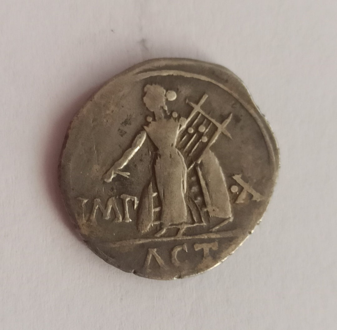 Rare Ancient Roman Silver Denarius With Apollo Holding Lyre. Octavian ...