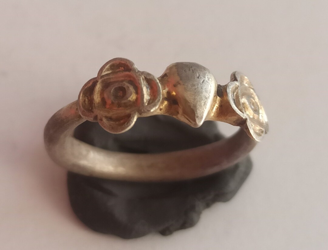Fine Post-medieval Silver Gilded Ring With Heart and Two - Etsy