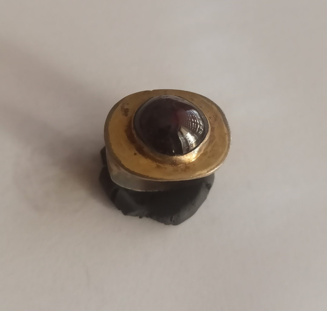 Rare Migration Period Silver Gilded Ring With Garnet 500-600 Ad - Etsy