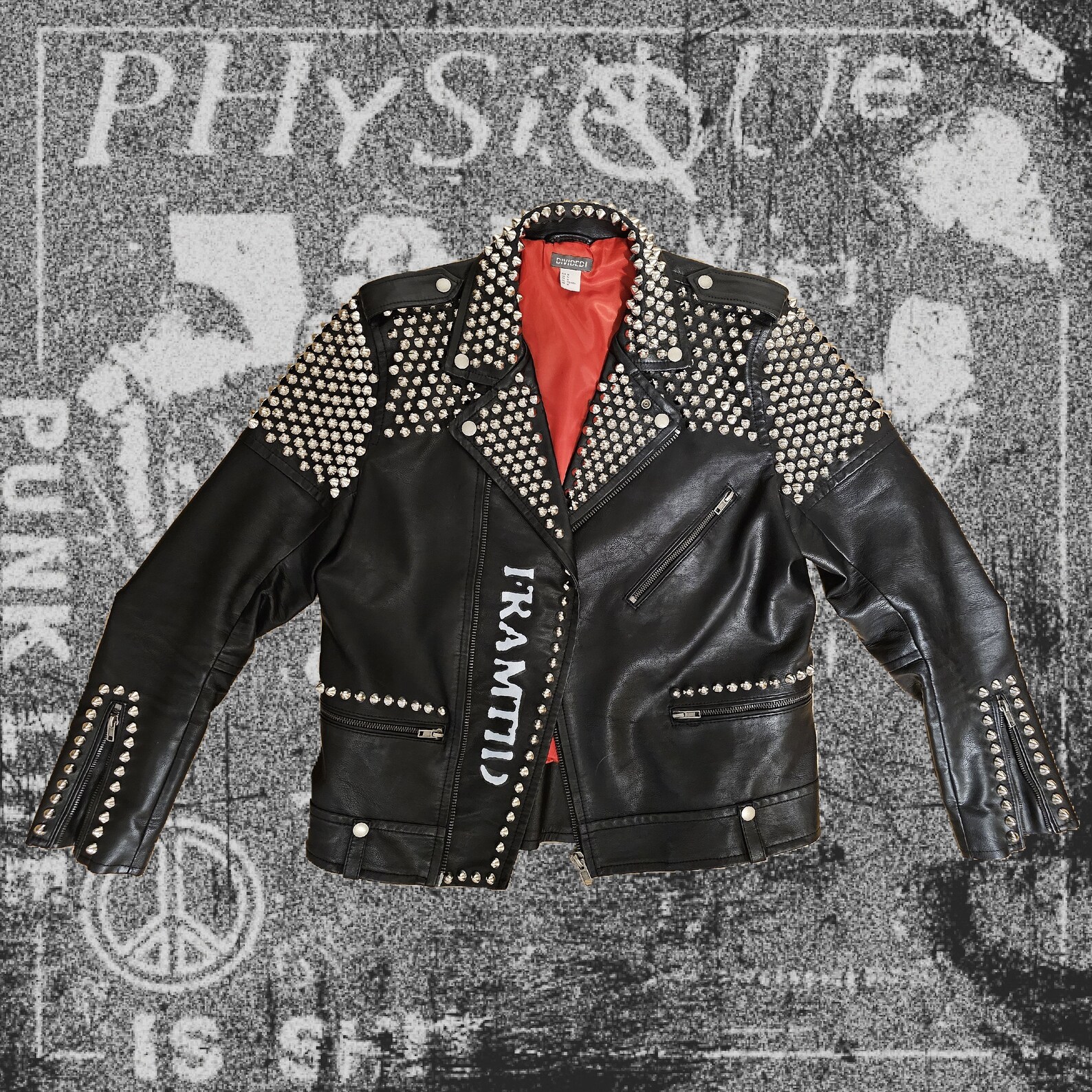 VEGAN LEATHER Crust Punk Jacket Disclose Framtid Physique D-beat Noise ...