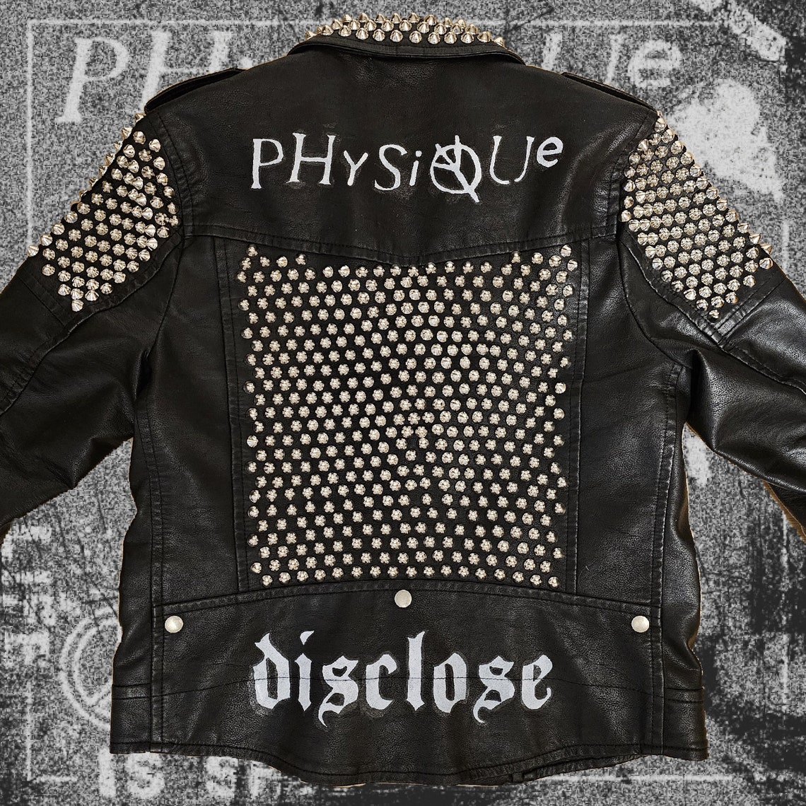VEGAN LEATHER Crust Punk Jacket Disclose Framtid Physique D-beat Noise ...