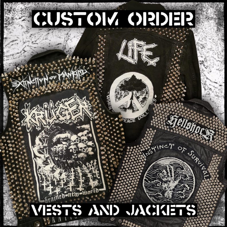 CUSTOM ORDER / Punk Jacket Vest Crust Metal Battlejacket Alternative ...