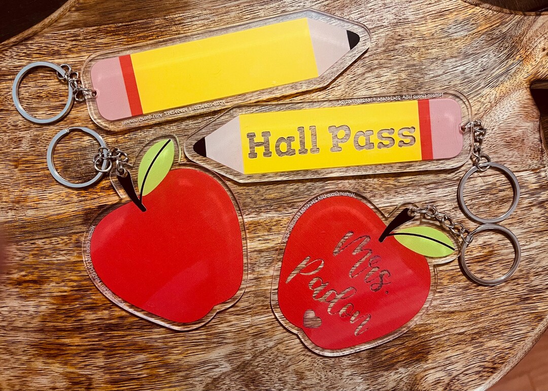 Acrylic Teacher Back to School Keychains| Backpack Transportation Tags ...