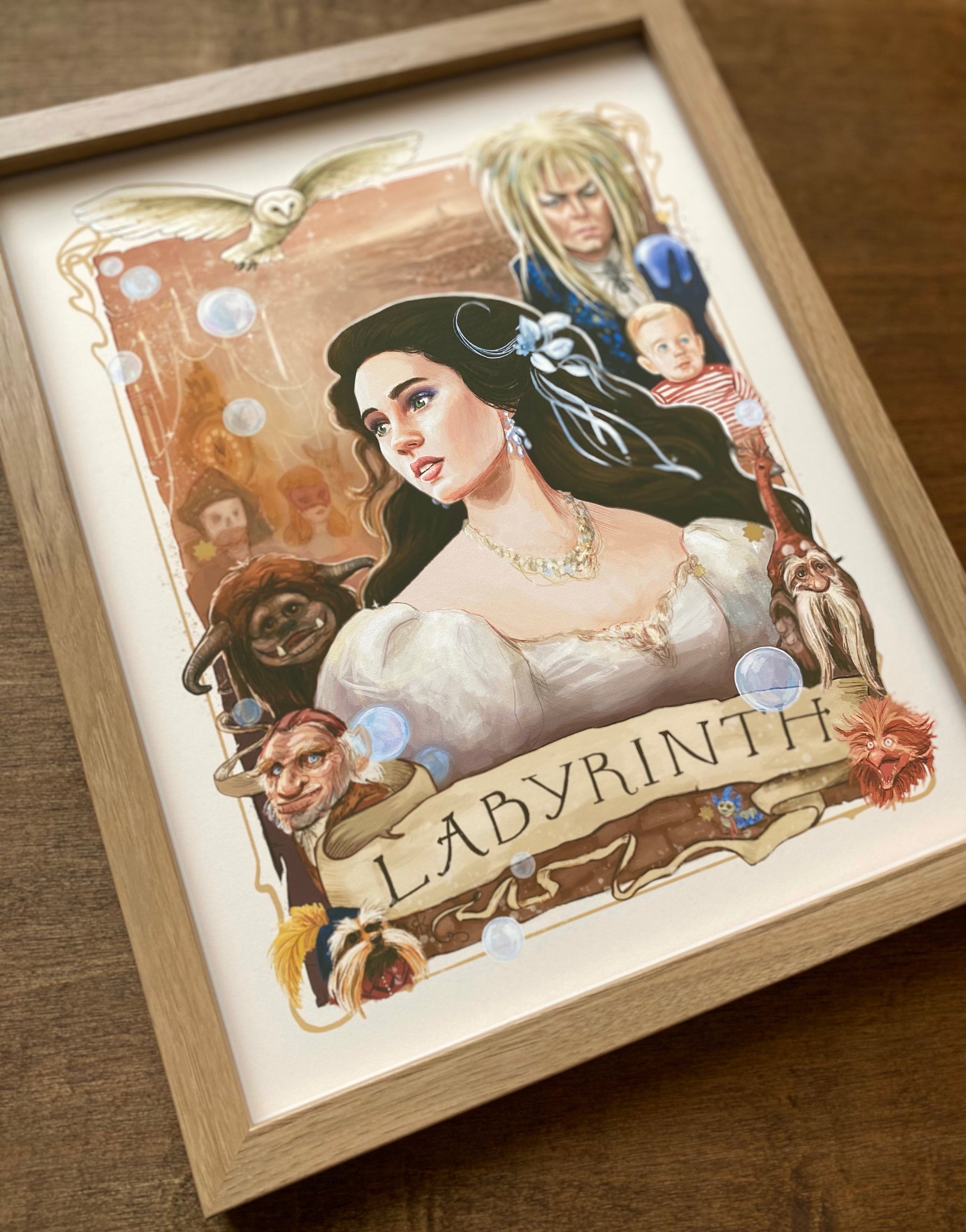 Labyrinth Art Print, 11x14 Inches, Labyrinth Fan Art, Art Nouveau Movie ...