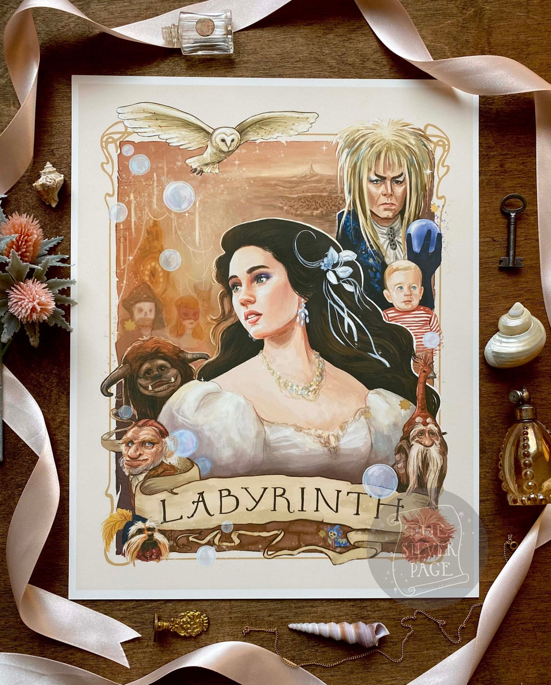 Labyrinth Art Print, 11x14 Inches, Labyrinth Fan Art, Art Nouveau Movie ...