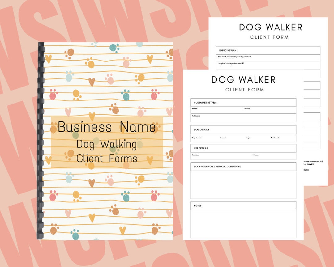 Paws and Hearts Dog Walker Consent Forms Dog Walking Consent - Etsy