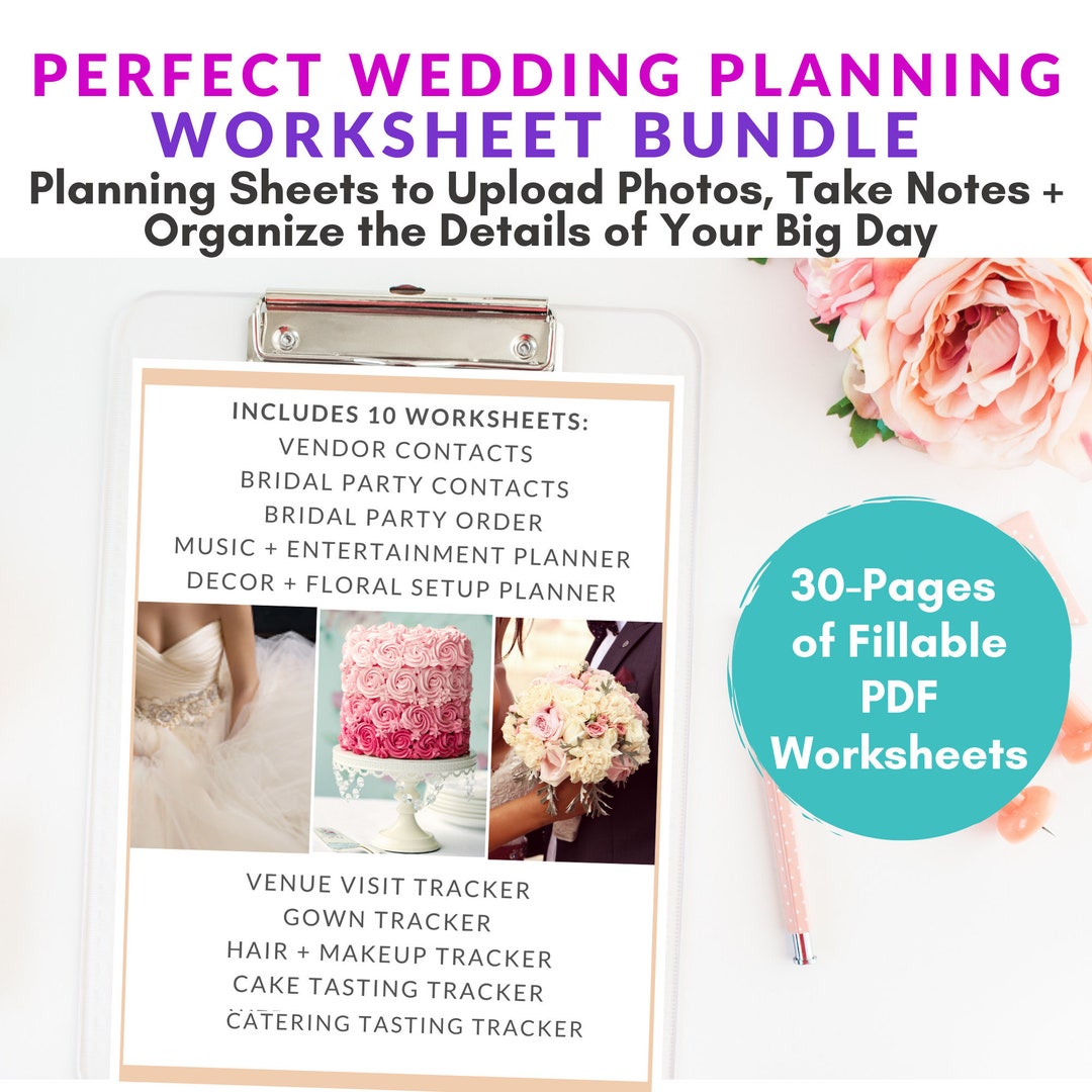 Complete Wedding Planning Printable Bundle, Printable Wedding Planner ...
