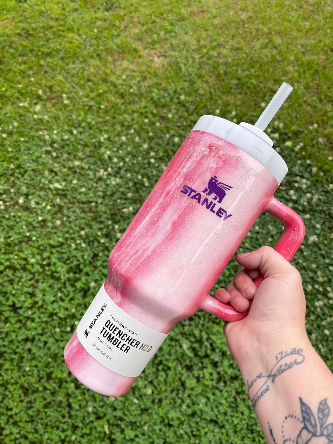 Customized Stanley Tumbler Pinks SWIRL Tumbler 40oz Personalized Pink ...