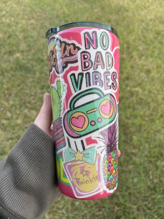 VSCO Girl Glitter Epoxy Tumbler - Etsy
