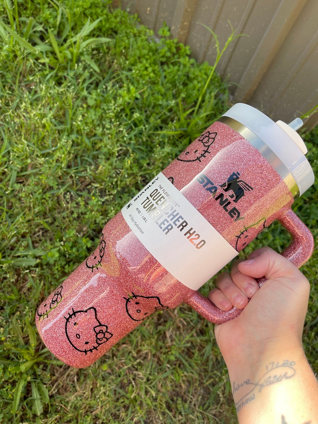 Customized Stanley Tumbler ROSE GOLD Hello Kitt Ty Tumbler 40oz ...