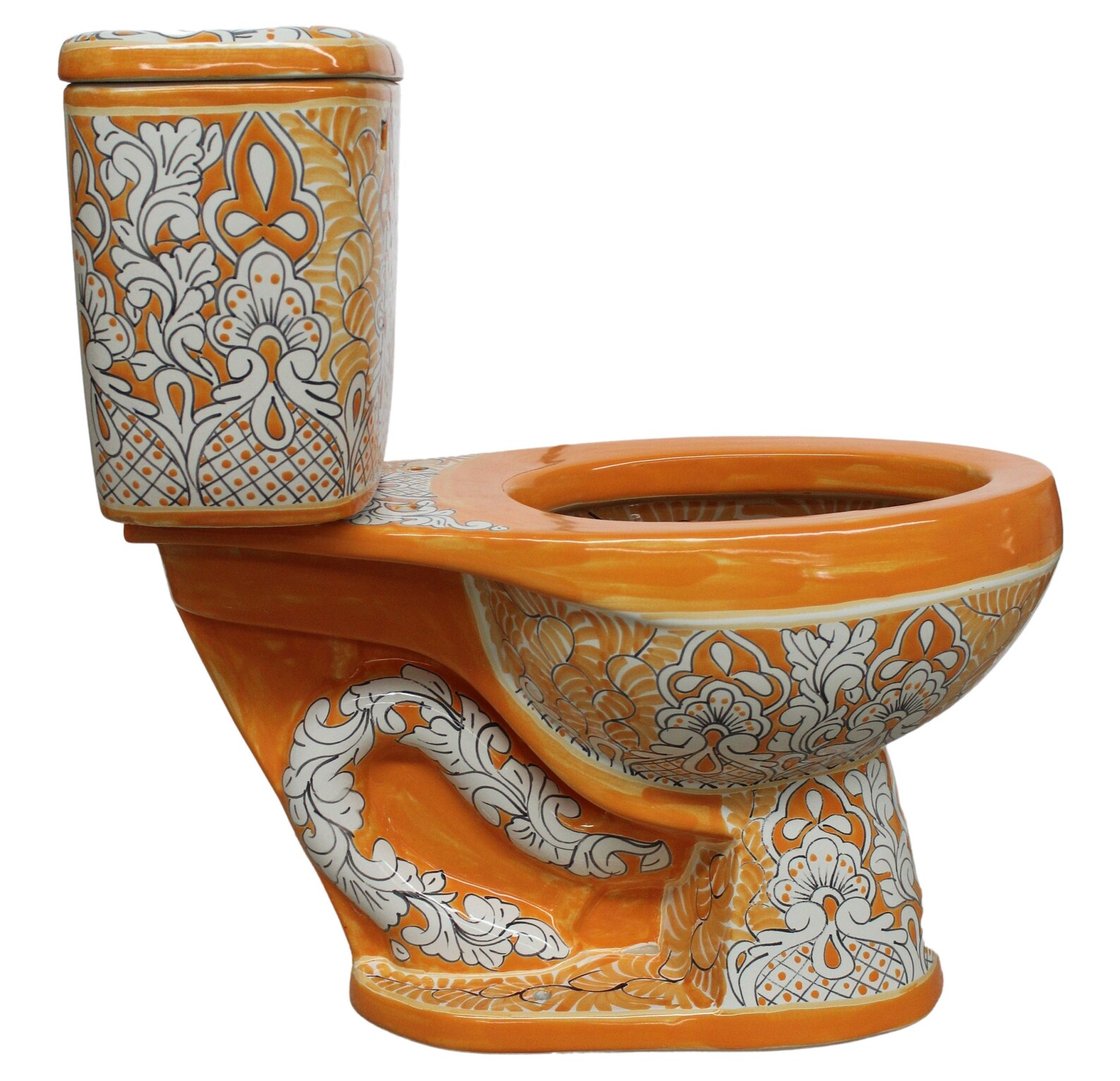 Mexican Toilet ELONGATED Comfort Height Hand Painted Acapulco Oro - Etsy