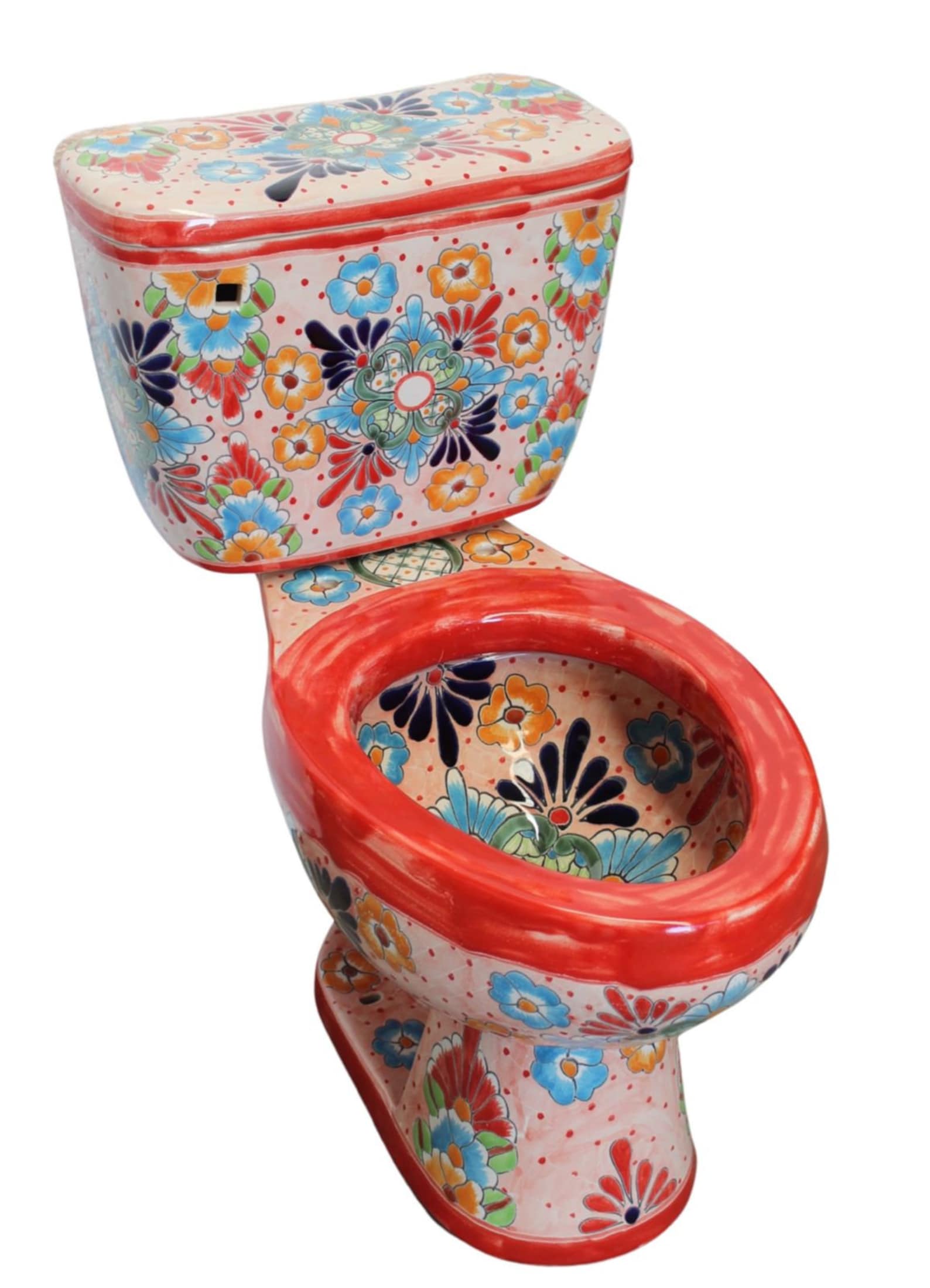 Mexican Toilet ELONGATED Comfort Height Hand Painted - Ixtapa - - Etsy