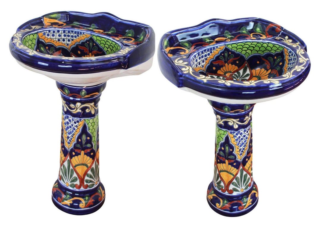 Mexican Pedestal Sink Roman Style Handcrafted Ceramic - Hidalgo - - Etsy