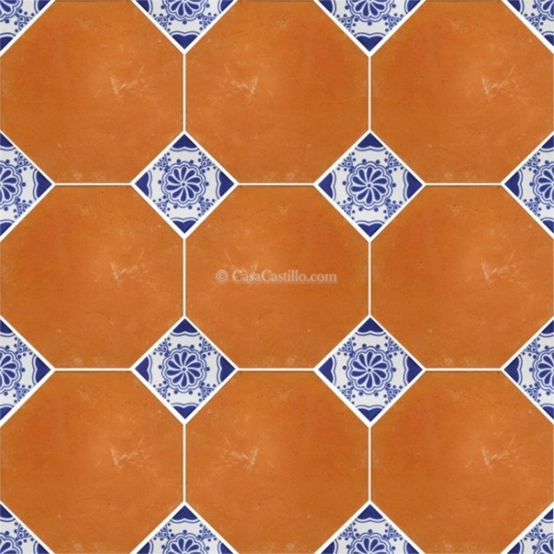 Mexican Saltillo Tiles Handcrafted - Octagonal 2 Unsealed - - Etsy