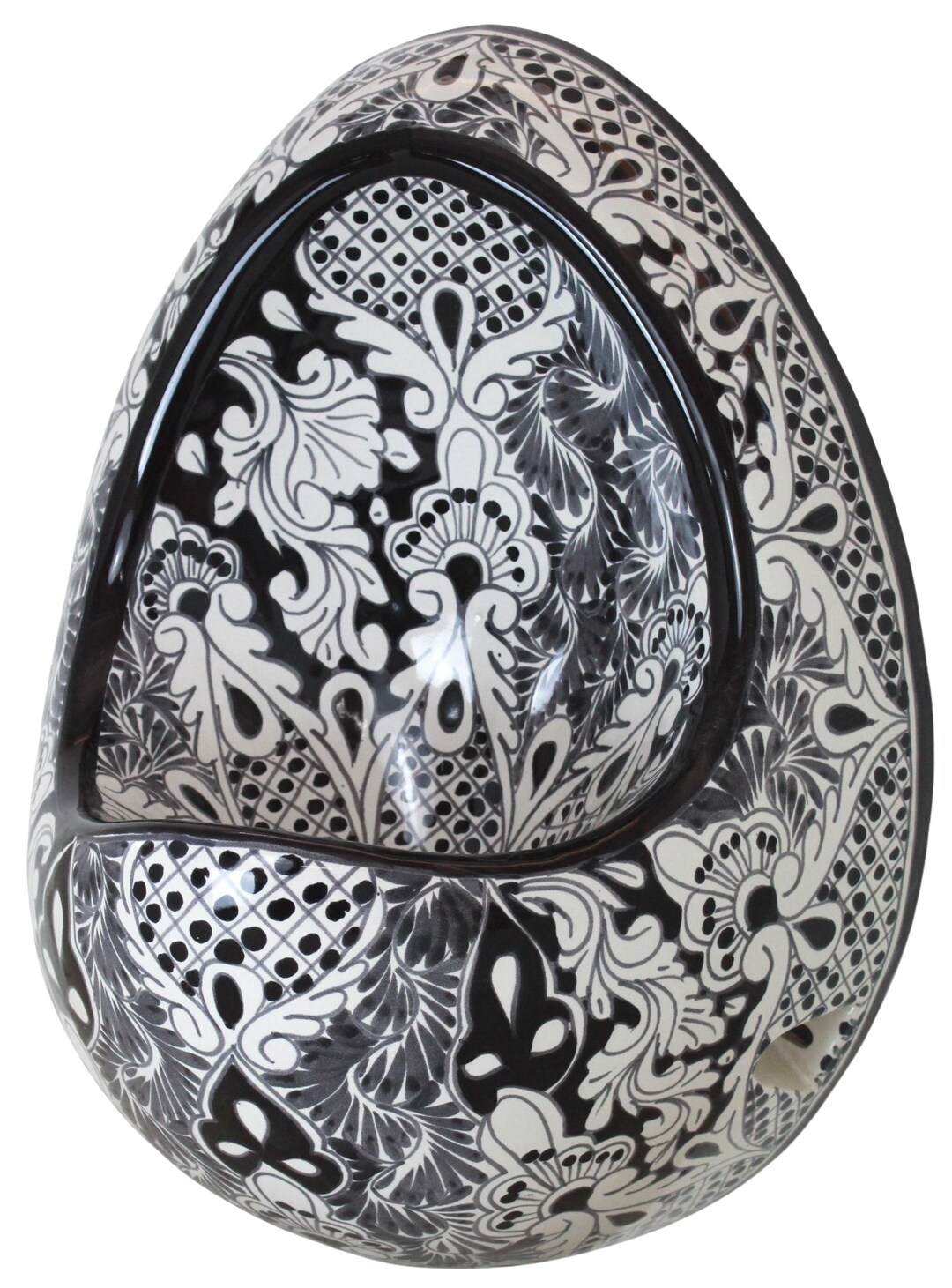Mexican Talavera Ceramic Urinal Hand Painted - Acapulco Negro - - Etsy