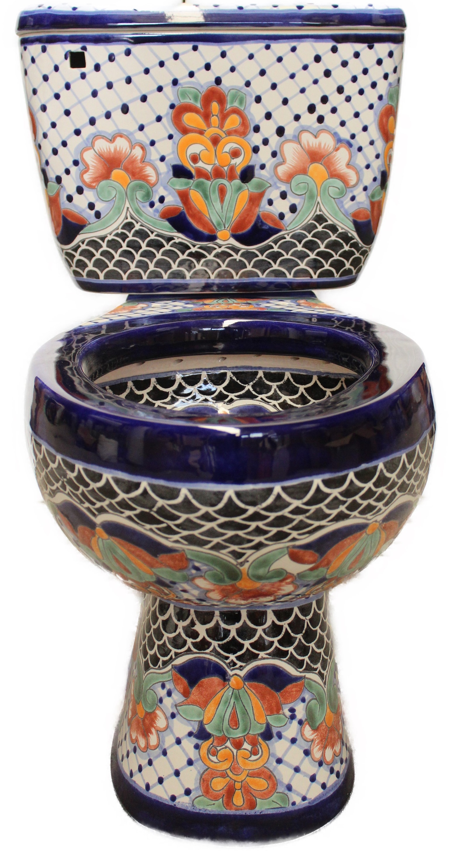 Mexican Toilet ELONGATED Comfort Height Hand Painted Chiapas - Etsy