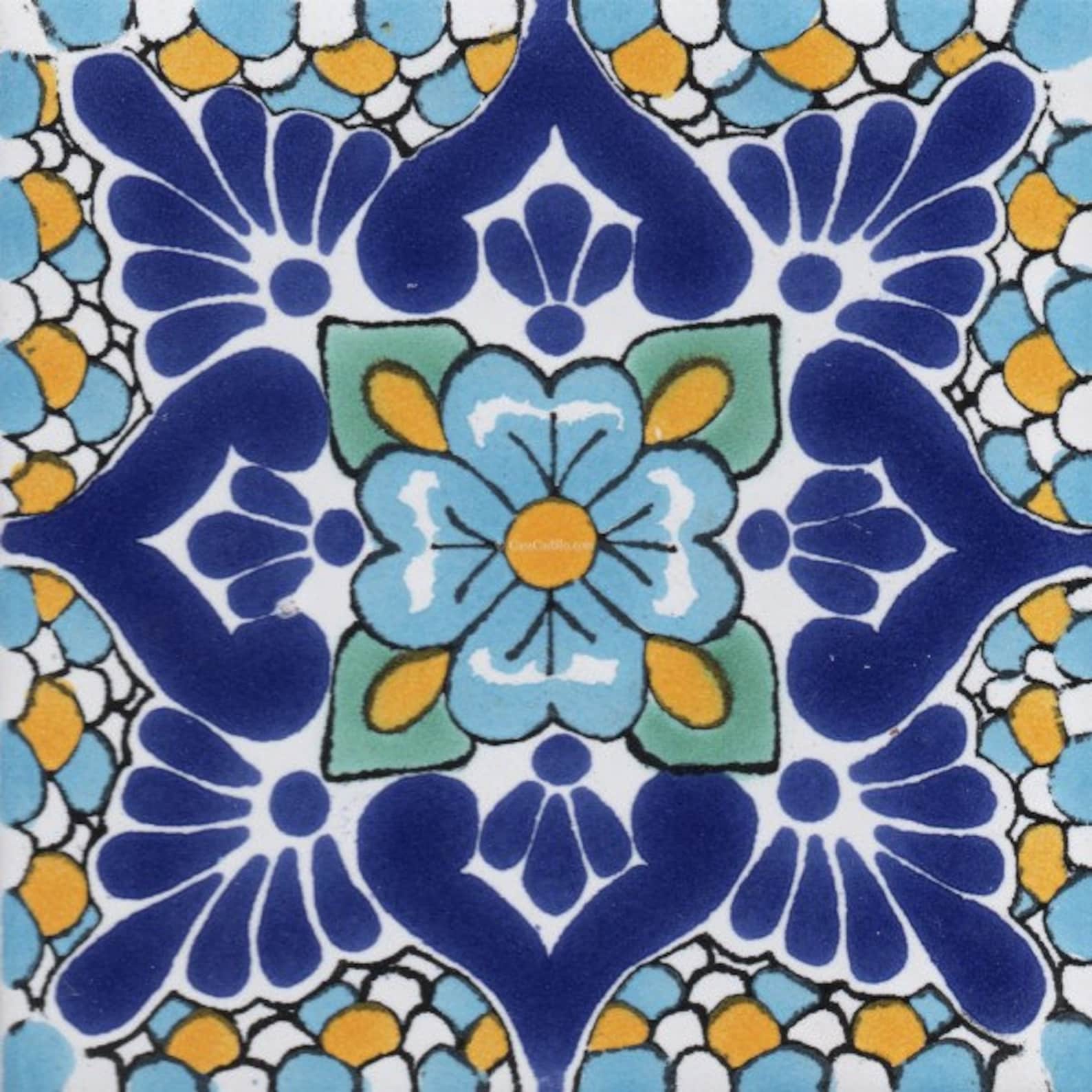 POOL TILES Mexican Talavera Ceramic Frost Proof Handcrafted Tiles ...