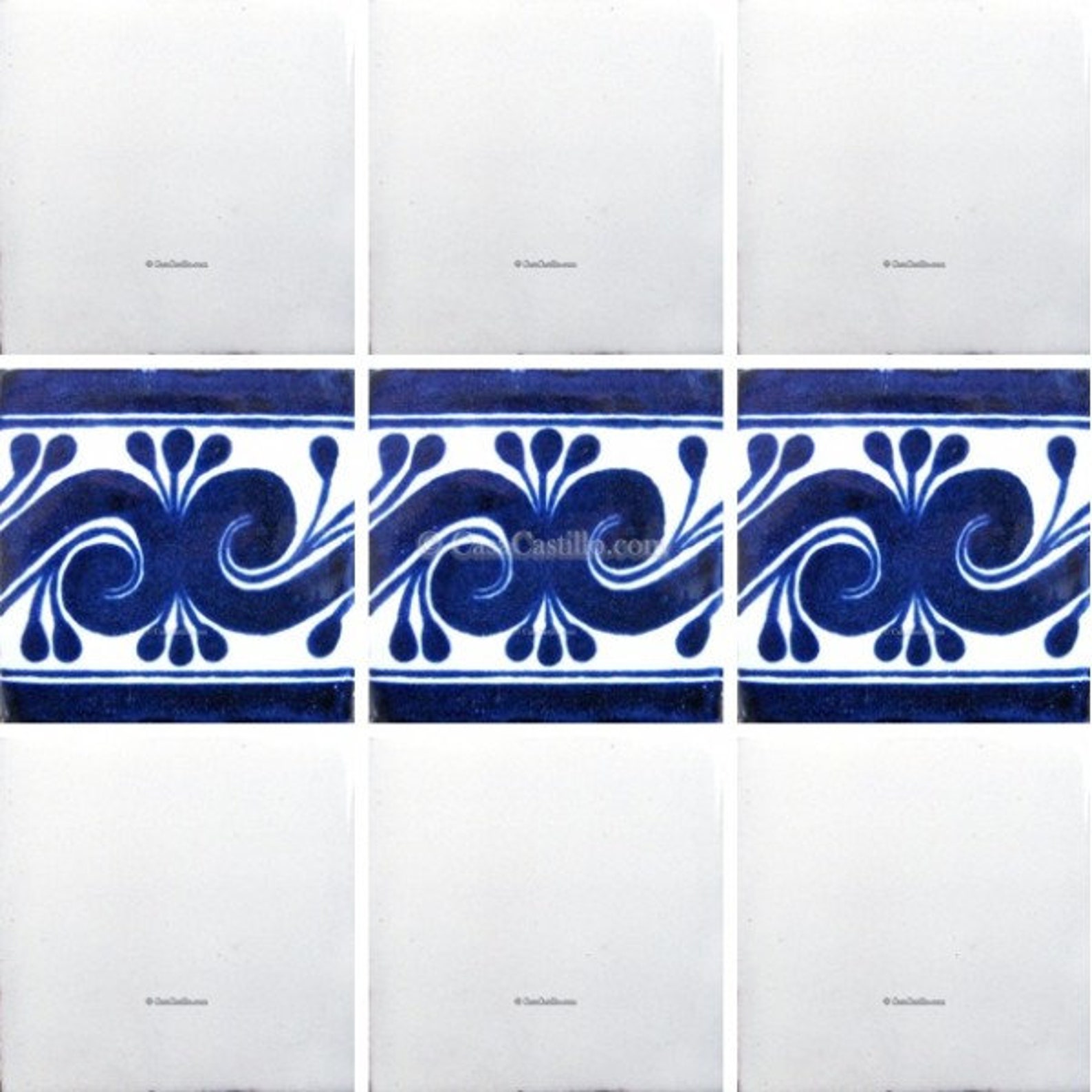 Mexican Talavera Ceramic Tiles Border Handcrafted Berceo2 - Etsy