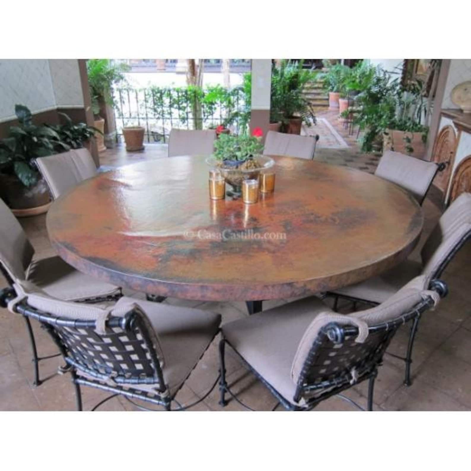 Hammered Copper Table Top Round Select Your Size - Etsy