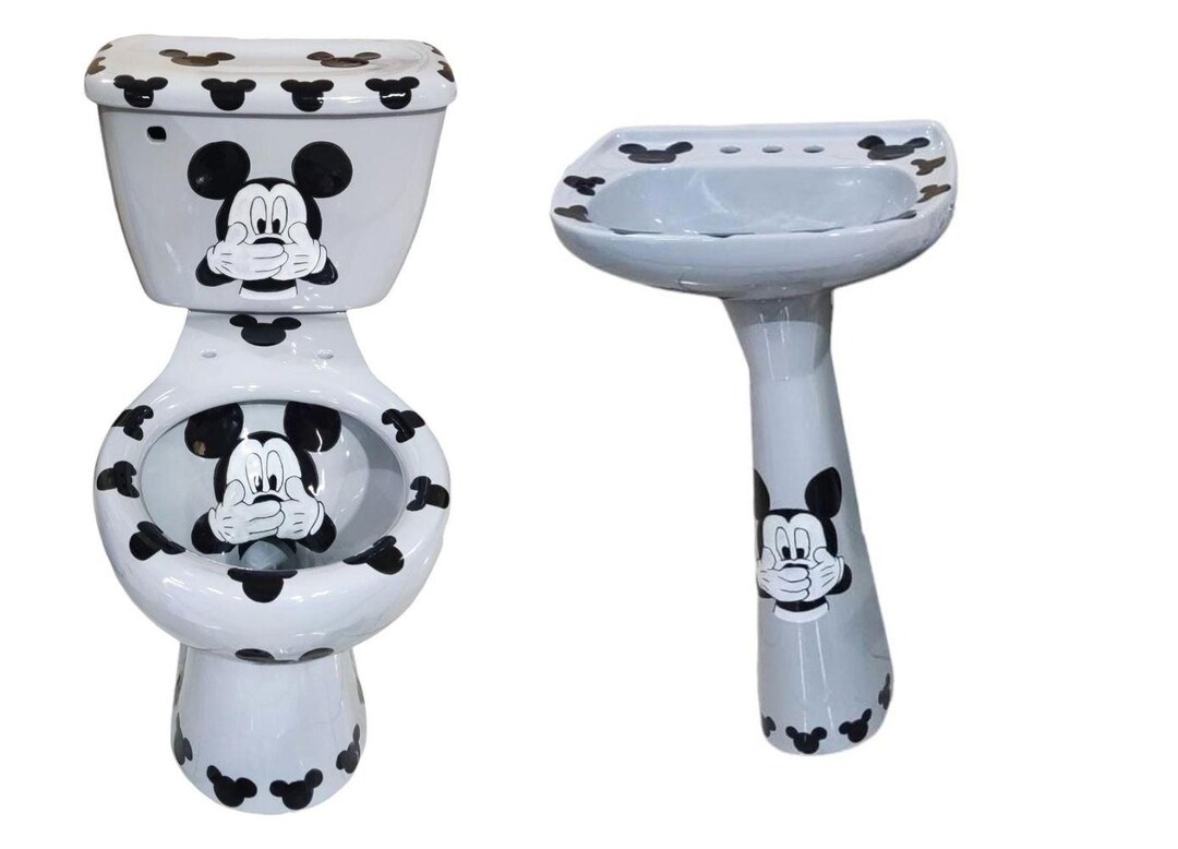 Mexican Talavera Ceramic Toilet Hand Painted - Mickey Mouse - - Etsy