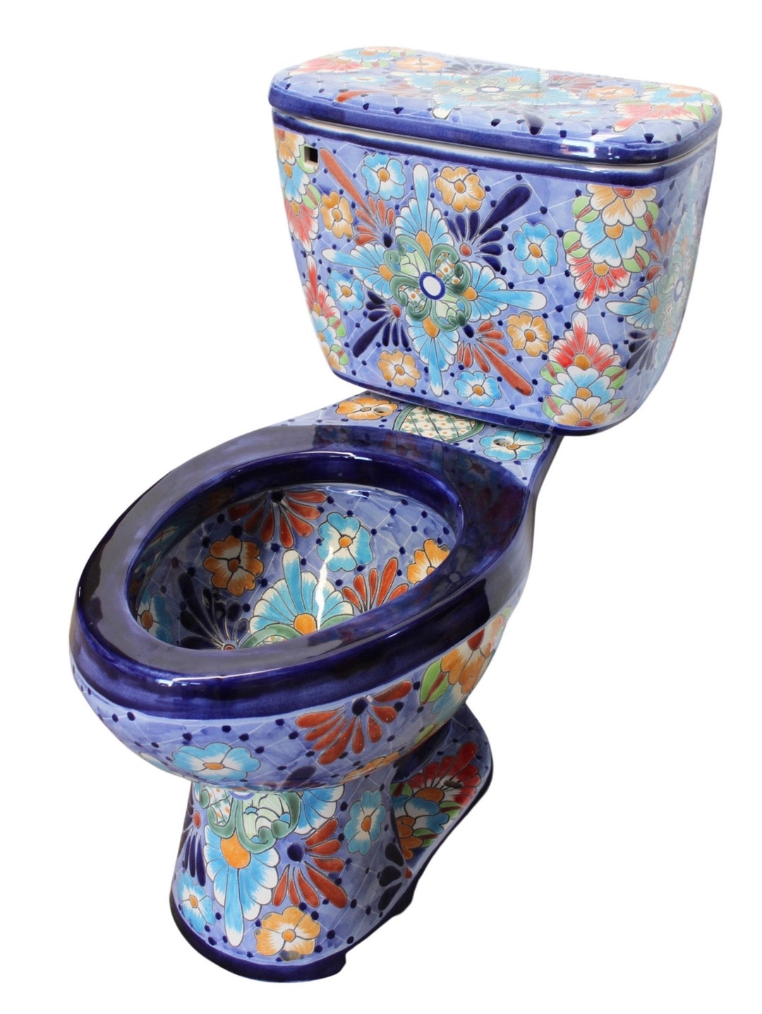 Mexican Toilet ELONGATED Comfort Height Hand Painted Cancun - Etsy