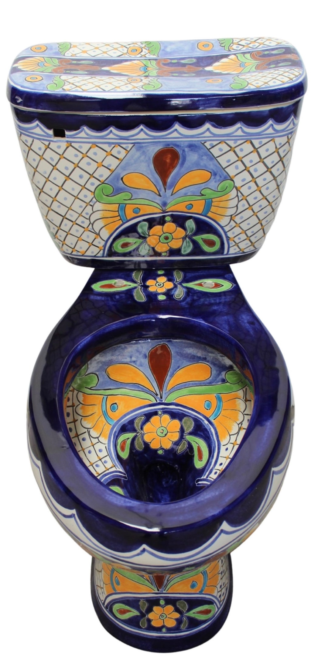 Mexican Toilet ELONGATED Comfort Height Hand Painted Vallarta - Etsy