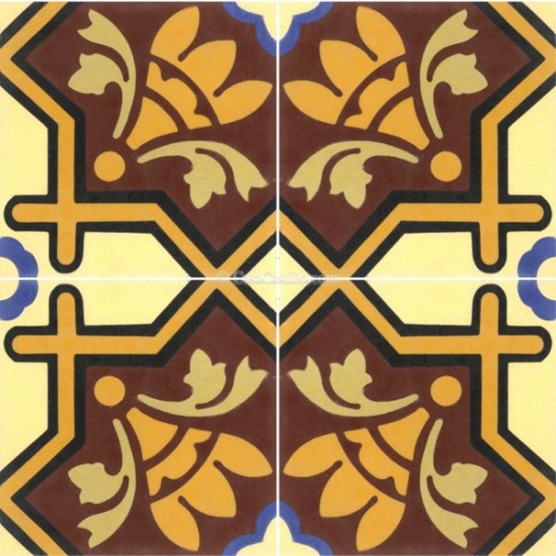 Mexican Mission Cement Tile Handcrafted 10 Sqf Fancy - Etsy