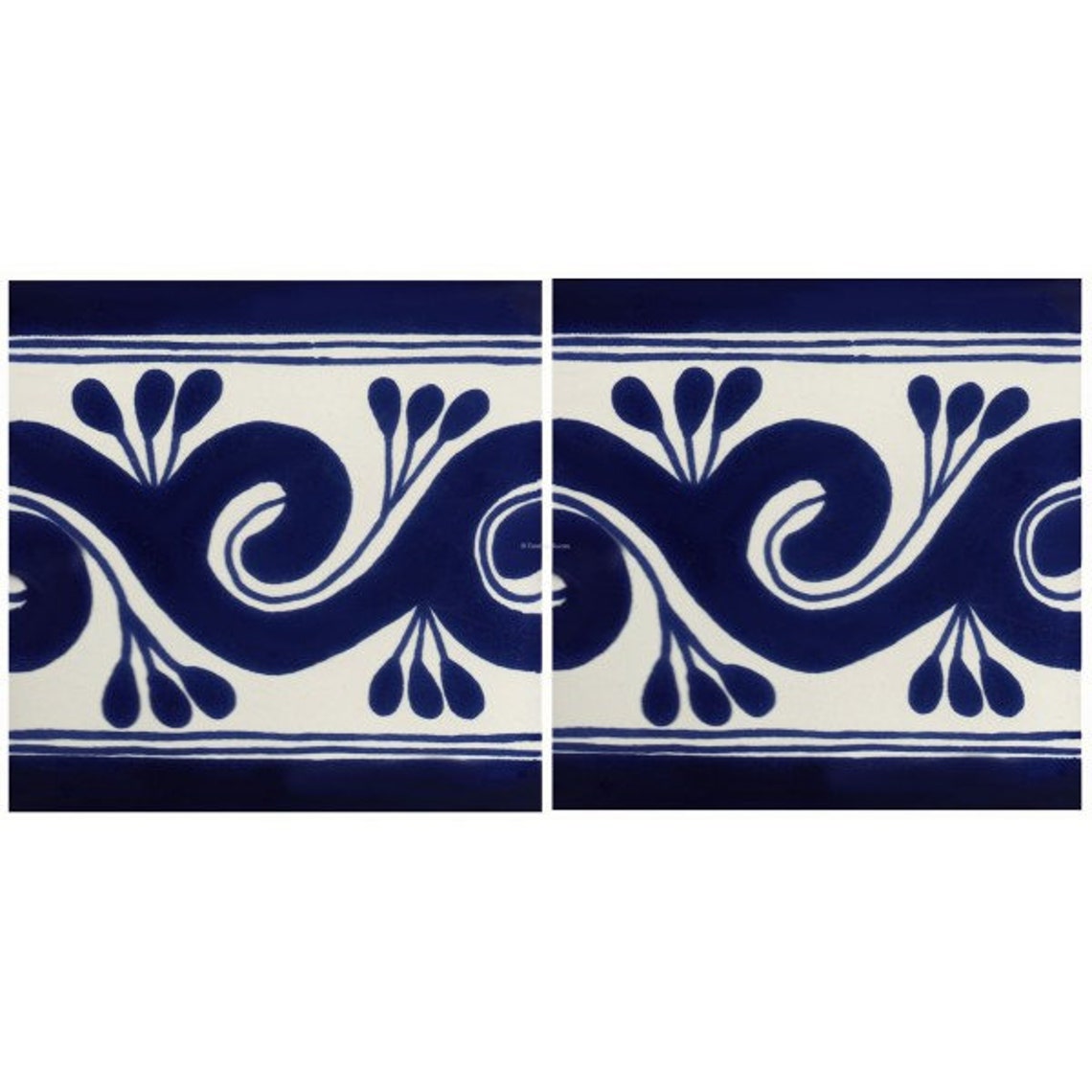 Mexican Talavera Ceramic Tiles Border Handcrafted Berceo1 - Etsy