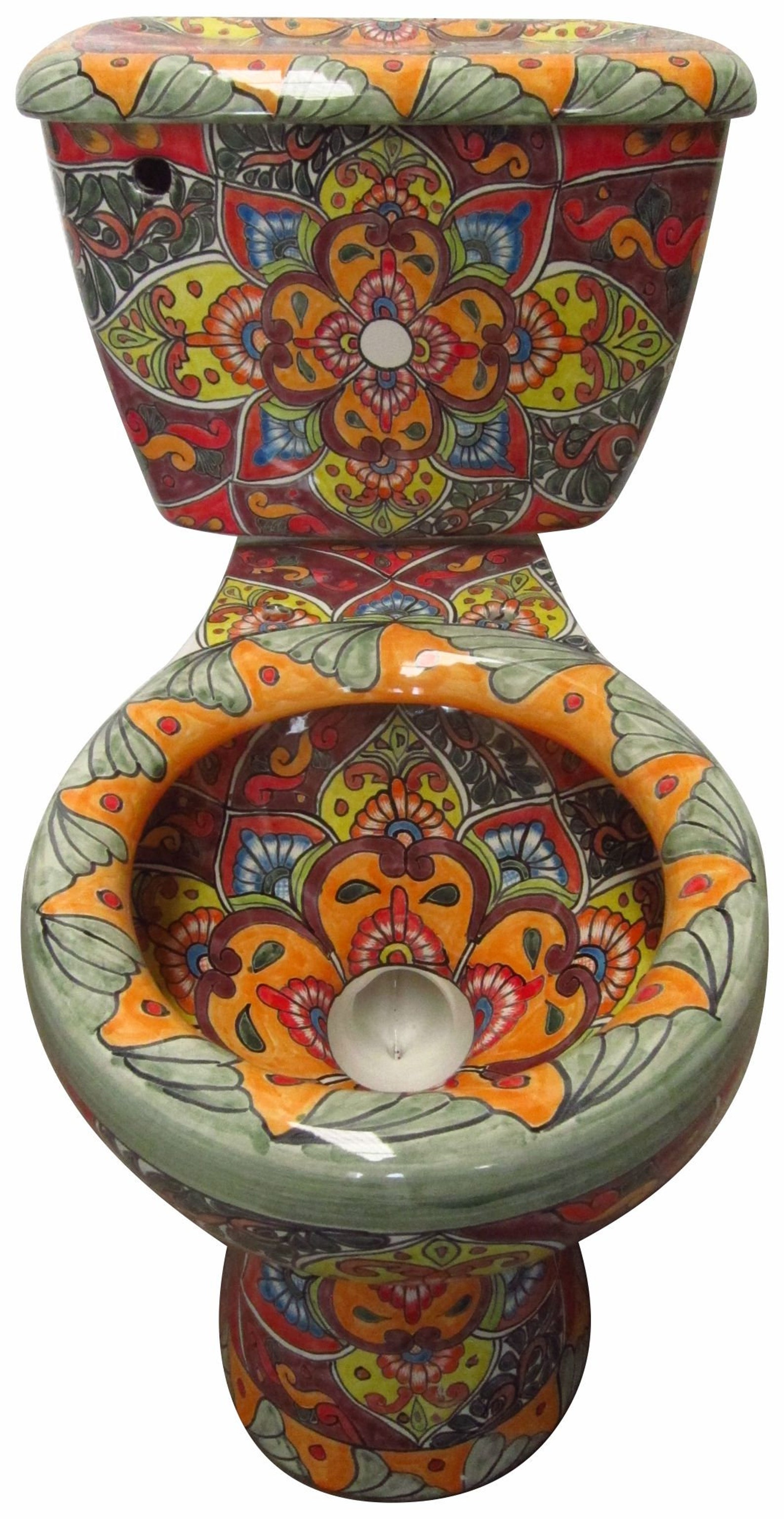 Mexican Talavera Ceramic Toilet Hand Painted Jessica - Etsy