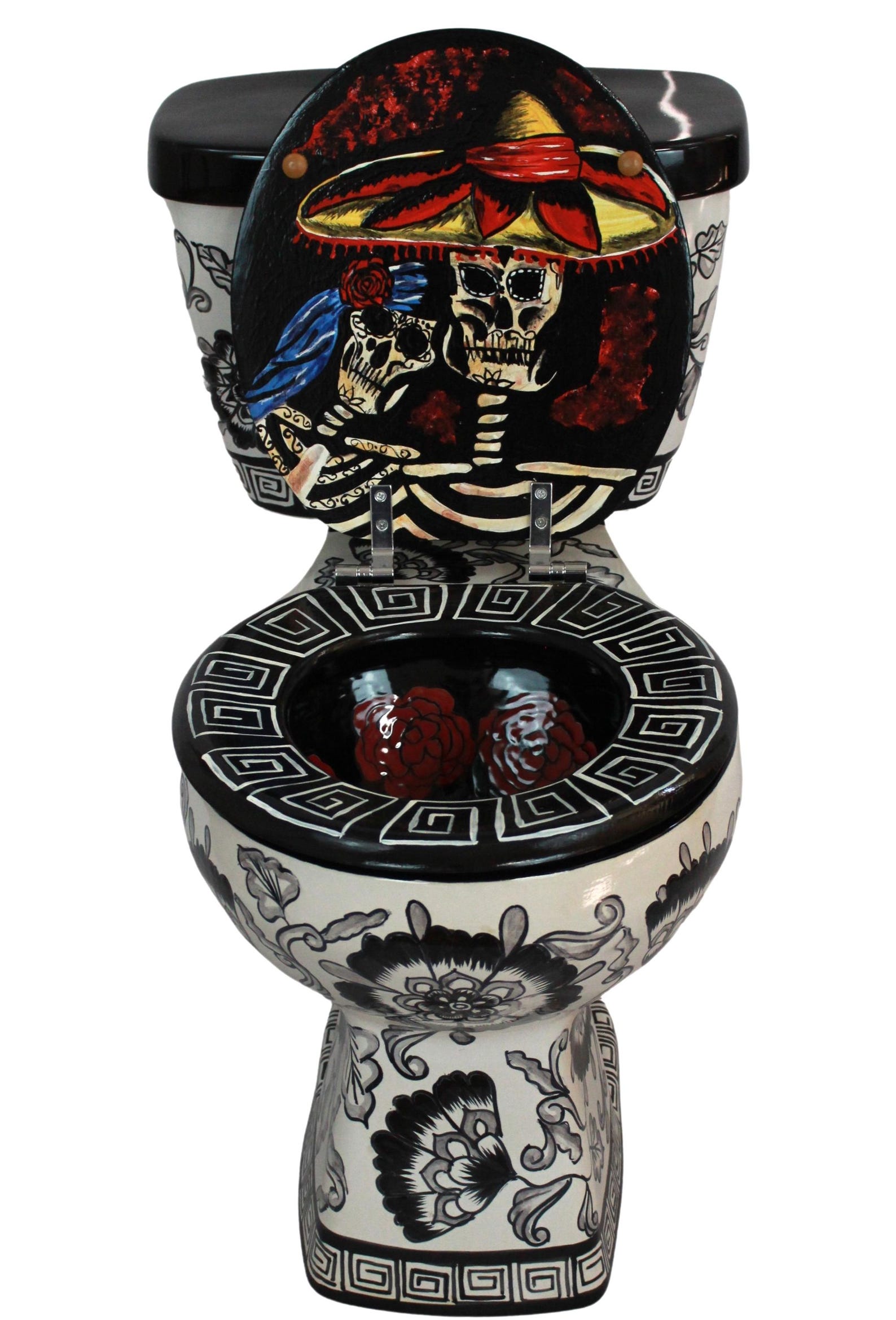 Mexican Talavera Ceramic Toilet Hand Painted - Dia De Muertos2 - - Etsy