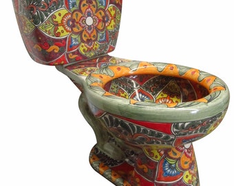 Mexican Talavera Ceramic Toilet Hand Painted Acapulco - Etsy