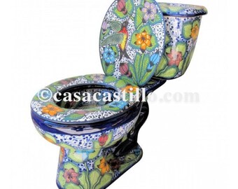 Mexican Talavera Ceramic Toilet Hand Painted Acapulco - Etsy