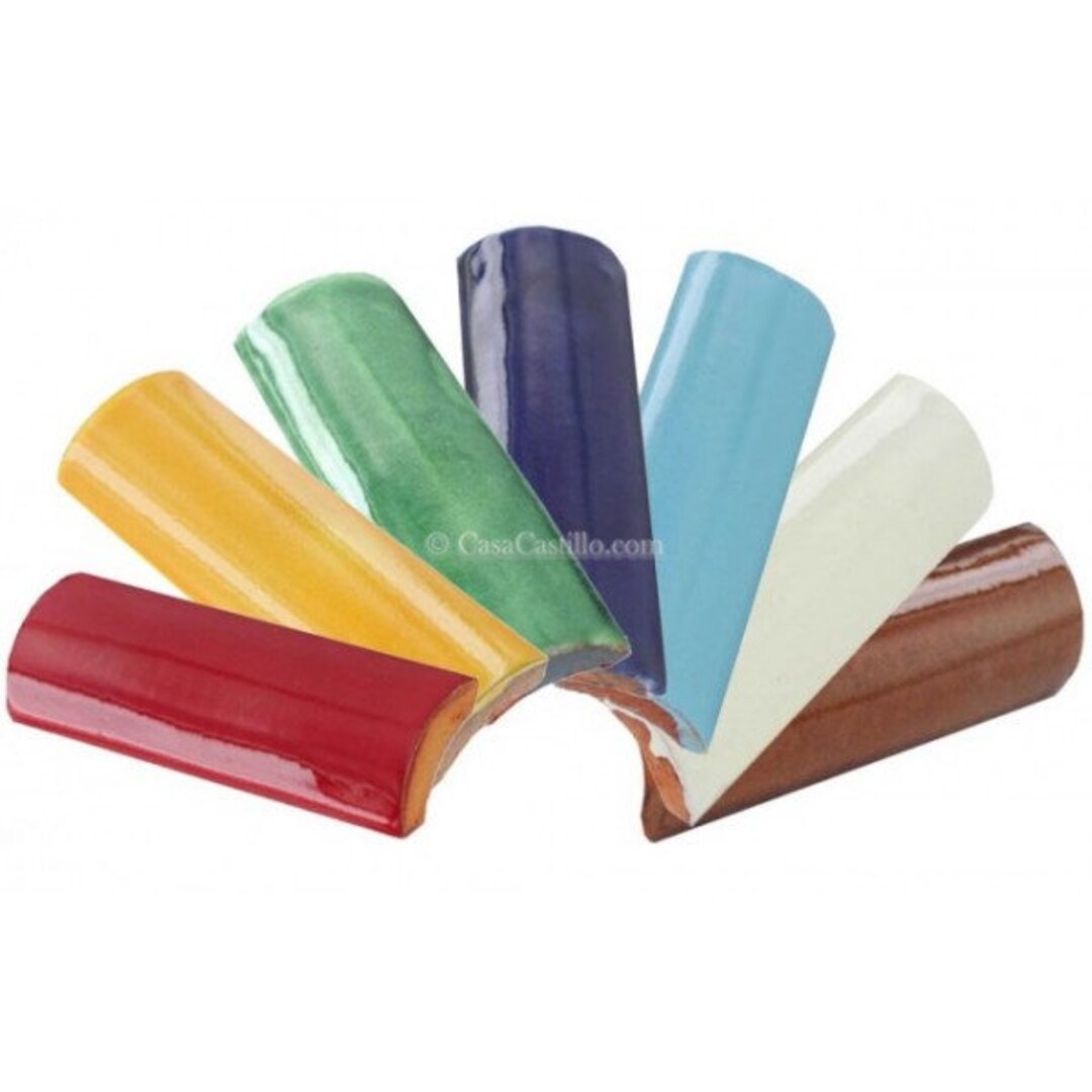 Mexican Talavera Quarter Round Trim Tile Handcrafted 85 Pz - Etsy