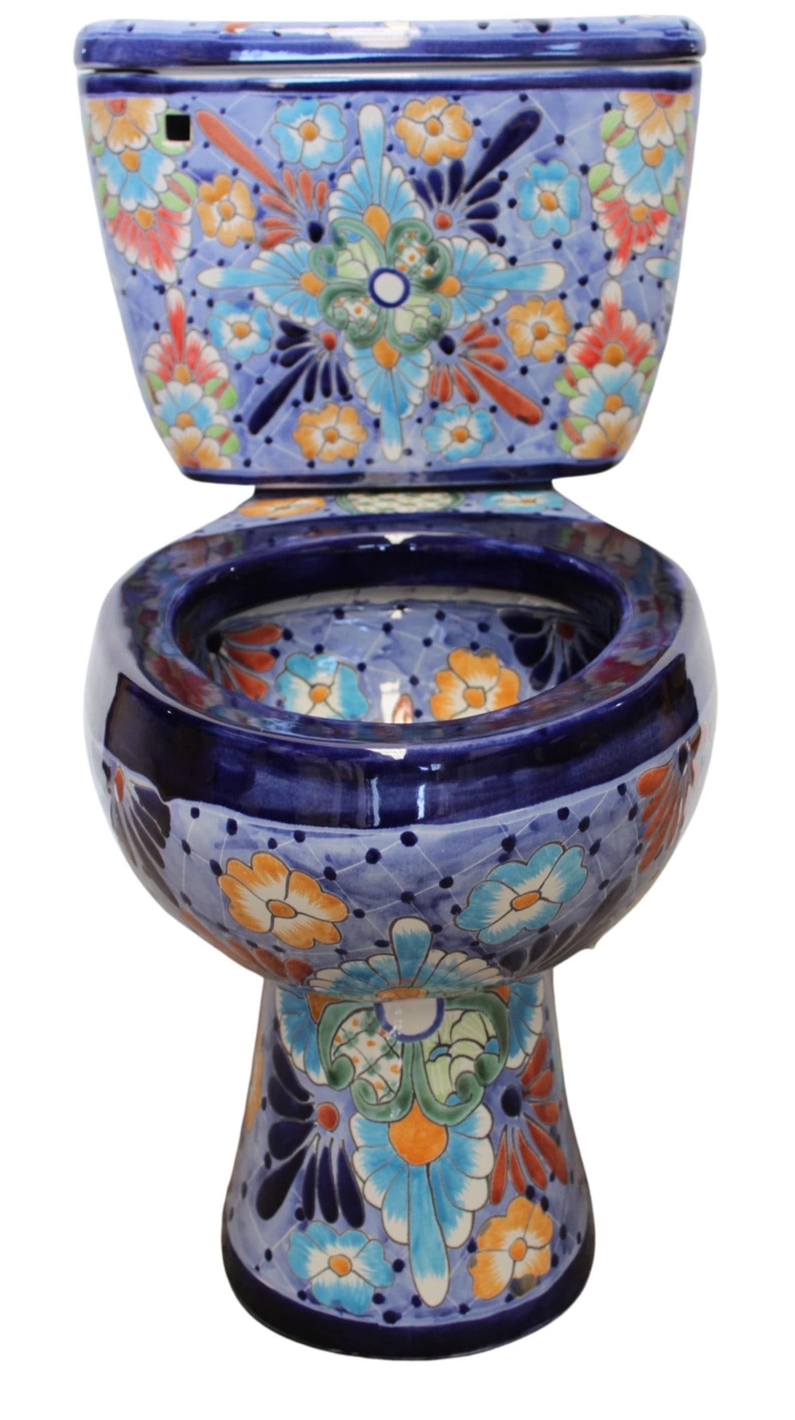 Mexican Toilet ELONGATED Comfort Height Hand Painted Cancun - Etsy