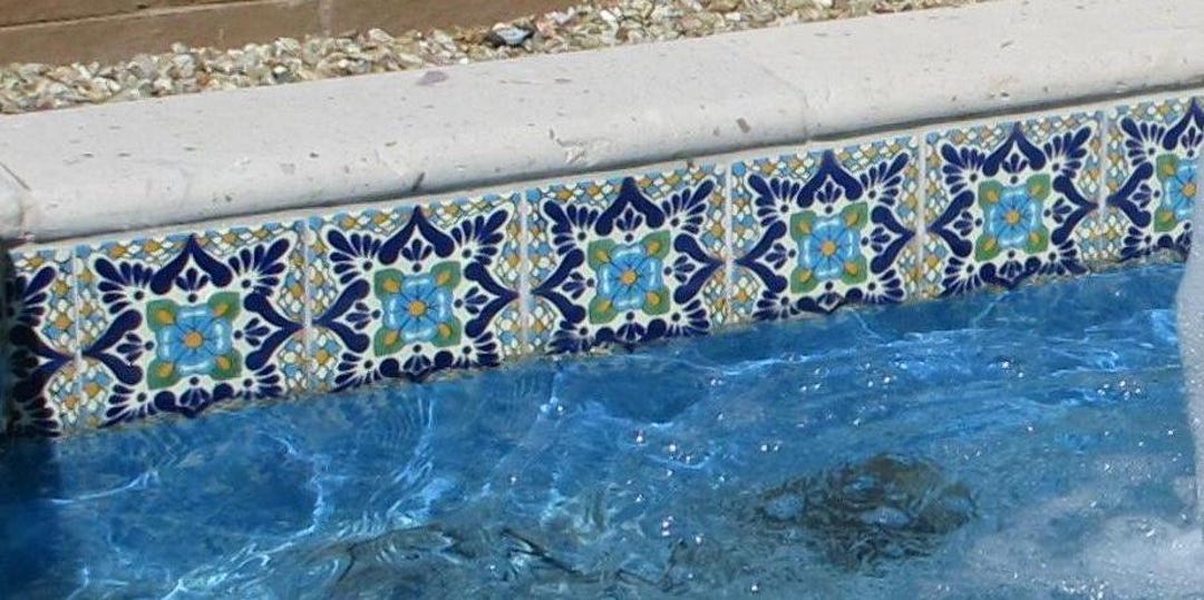 POOL TILES Mexican Talavera Ceramic Frost Proof Handcrafted Tiles ...