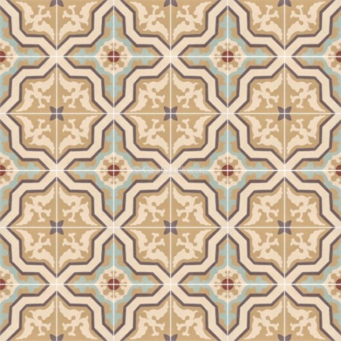 Mexican Mission Cement Tile Handcrafted 10 Sqf Pescadero - Etsy