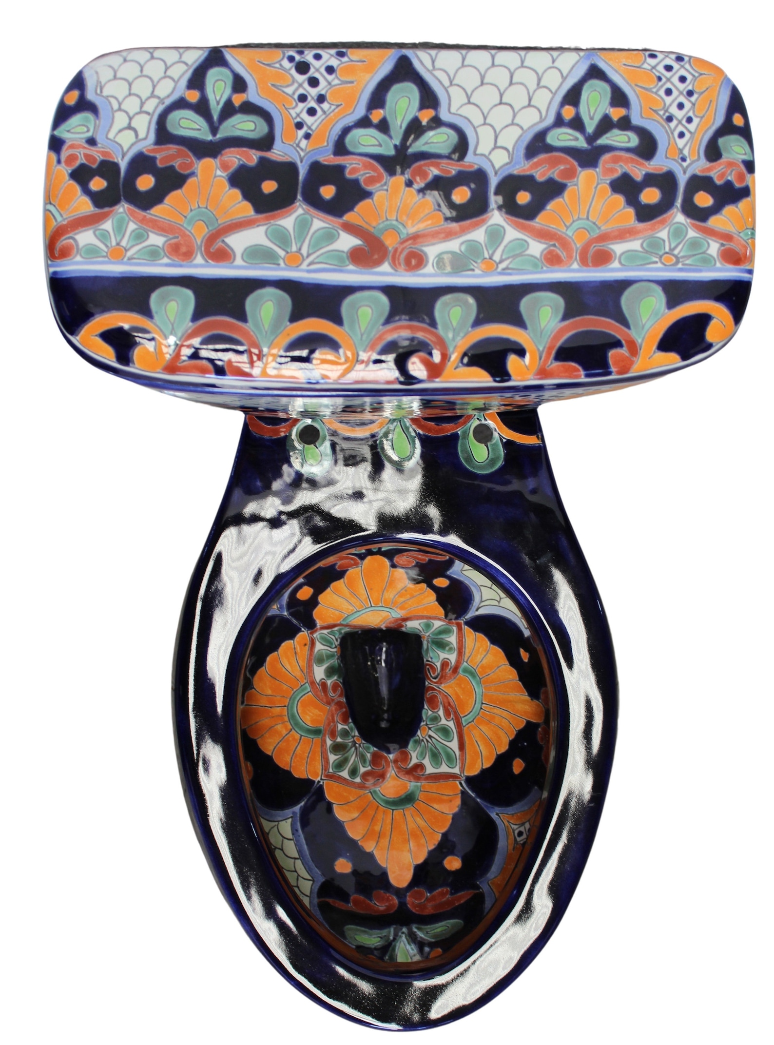 Mexican Toilet ELONGATED Comfort Height Hand Painted - Hidalgo - - Etsy