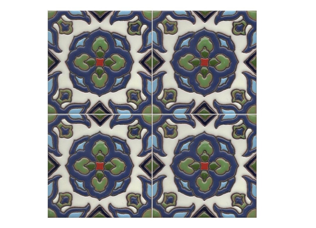Ceramic High Relief Malibu Tiles Handcrafted - Goleta - (you Select the ...