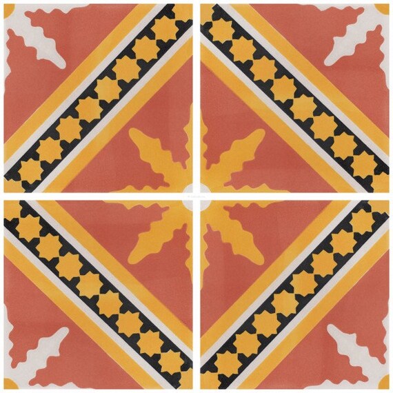 Mexican Ceramic Floor Tile Handcrafted CT36 | Etsy