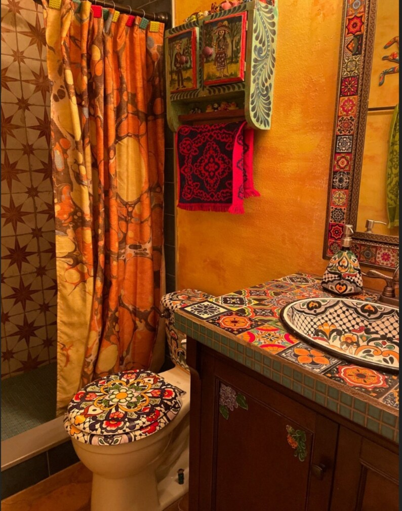 Mexican Talavera Ceramic Toilet Hand Painted Colonial - Etsy