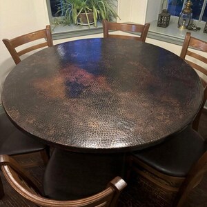 Hammered Copper Table Top " Round " Select Your Size - Etsy