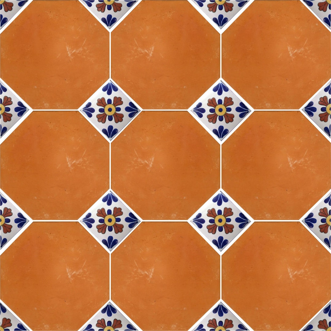 Mexican Saltillo Tiles Handcrafted - Octagonal 2 Unsealed - - Etsy