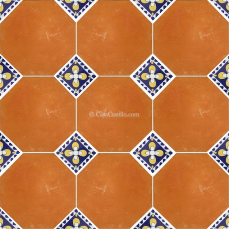 Mexican Saltillo Tiles Handcrafted Octagonal 2 Unsealed - Etsy