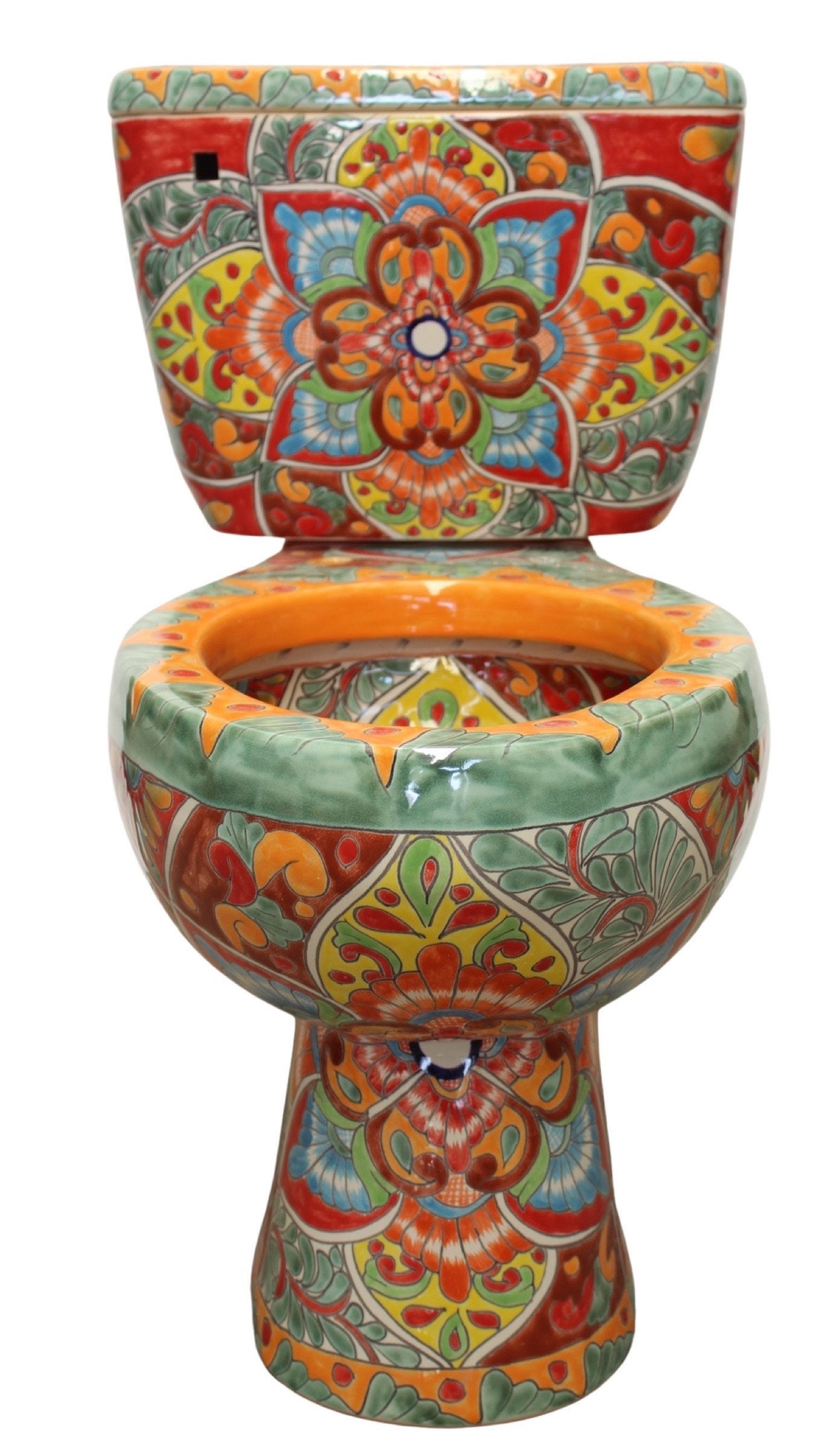 Mexican Toilet ELONGATED Comfort Height Hand Painted Jessica - Etsy