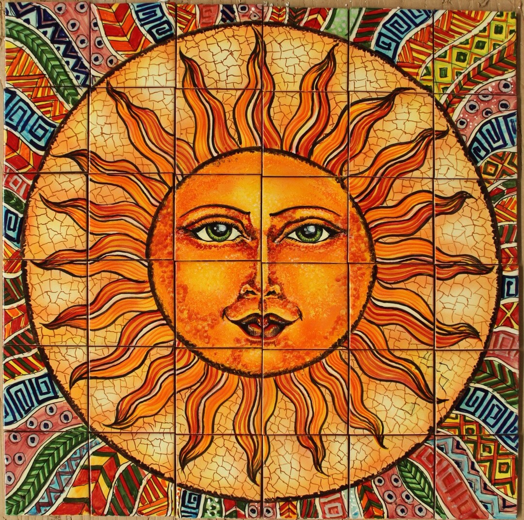 Mexican Talavera Mural HQ Sol Alegre - Etsy