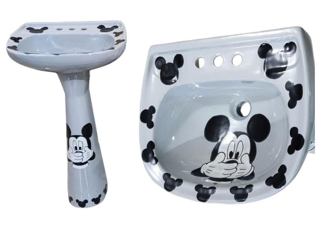 Mexican Talavera Pedestal Sink Handcrafted Ceramic - Mickey Mouse - - Etsy